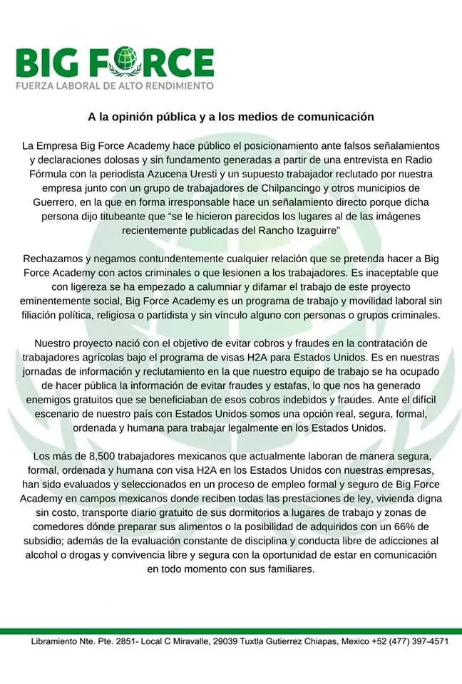 Big Force Academy rechaza acusaciones sobre reclutamiento en Rancho ...